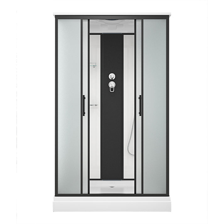 Contemporary Shower Stall Black Framed Tempered Glass Shower Stall ...