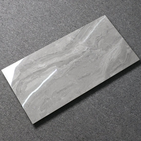 Gray Singular Tile Marble Appearance Straight Edge Rectangular Floor ...