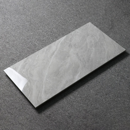 Gray Singular Tile Marble Appearance Straight Edge Rectangular Floor ...