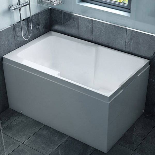 Bathroom Acrylic Apron Front Bathtub Modern Rectangular Bathtub - Clearhalo