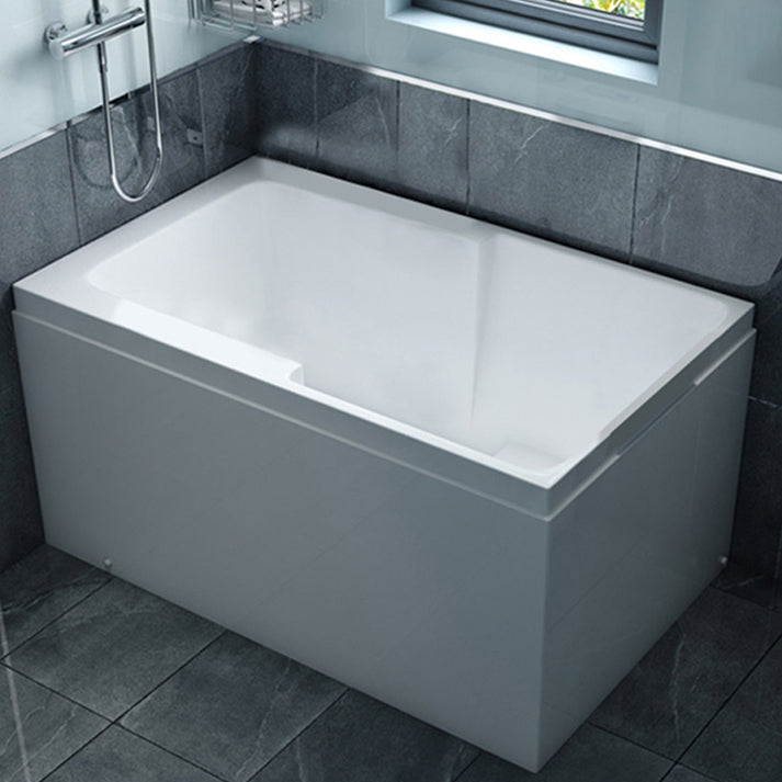 Bathroom Acrylic Apron Front Bathtub Modern Rectangular Bathtub - Clearhalo