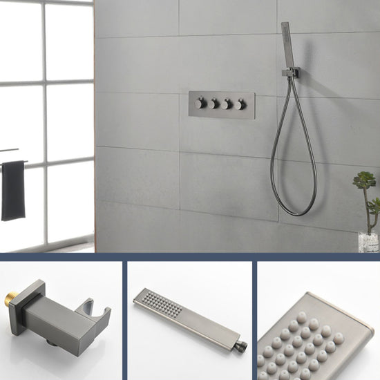 Modern Shower Set Brass Body Jets Adjustable Shower Head Wall Mounted ...