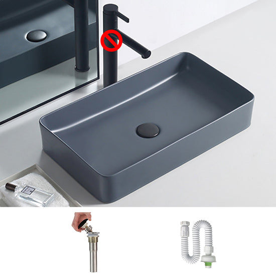 Rectangular Trough Bathroom Sink Modern Trough Bathroom Sink - Clearhalo