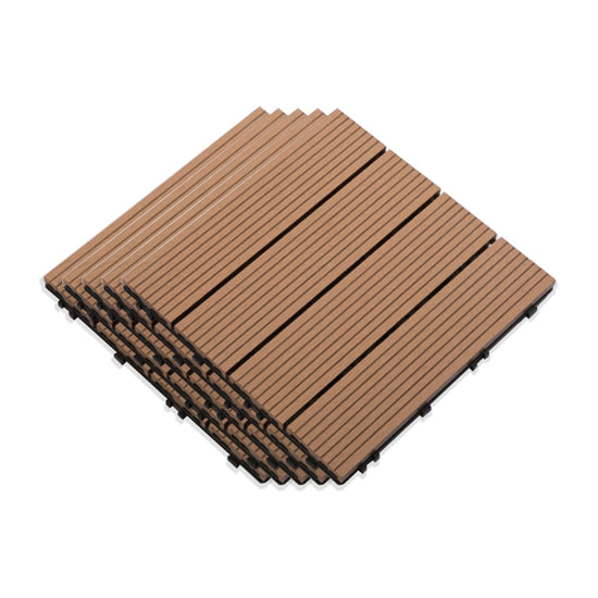 Interlocking Composite Deck Tile Outdoor Patio 11.8" x 11.8" Decktile ...