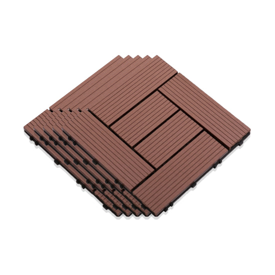 Interlocking Composite Deck Tile Outdoor Patio 11.8" x 11.8" Decktile ...
