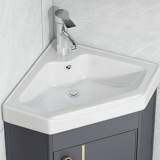 Wall Mounted Corner Bathroom Vanity Cabinet Triangular Abstract Vanity ...