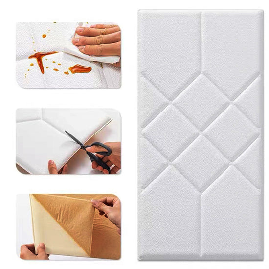 3D Embossed Foam Wall Paneling Living Room Waterproof Wall Paneling ...