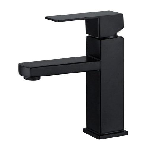 Modern Lavatory Faucet Centerset Bathroom Sink Faucet in Black - Clearhalo