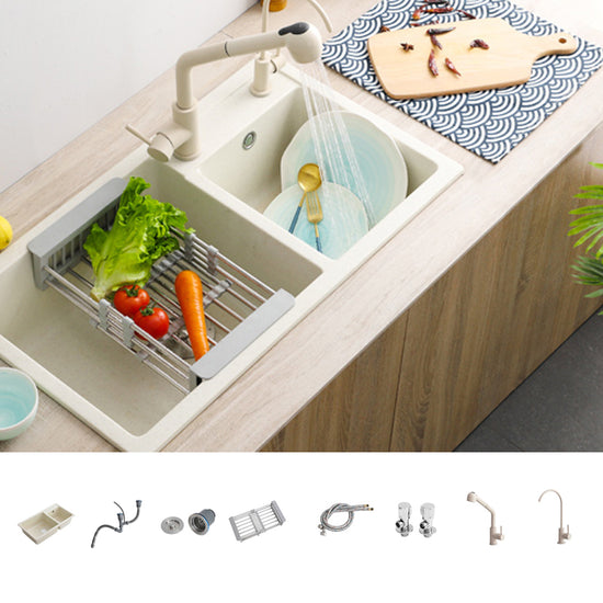 Contemporary Quartz Kitchen Sink Rectangle Shape Kitchen Sink with ...