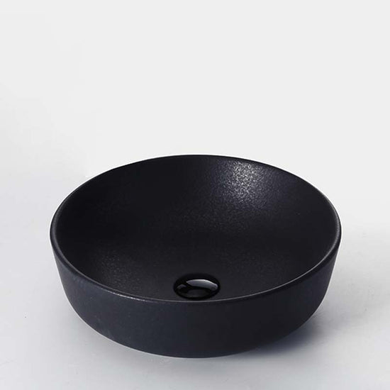 Black Trough Bathroom Sink Round Porcelain Trough Bathroom Sink - Clearhalo