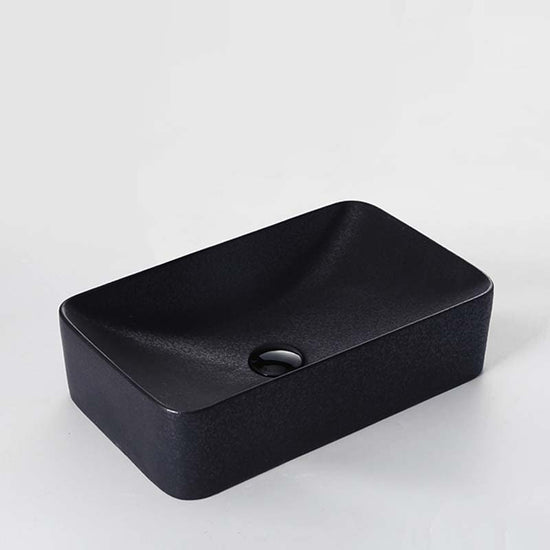 Black Trough Bathroom Sink Round Porcelain Trough Bathroom Sink - Clearhalo