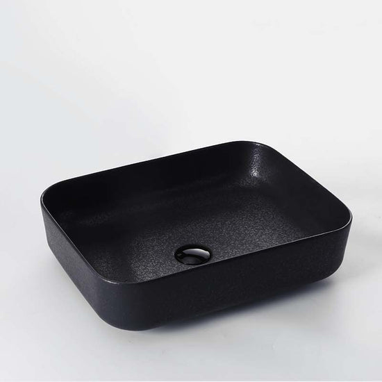 Black Trough Bathroom Sink Round Porcelain Trough Bathroom Sink - Clearhalo