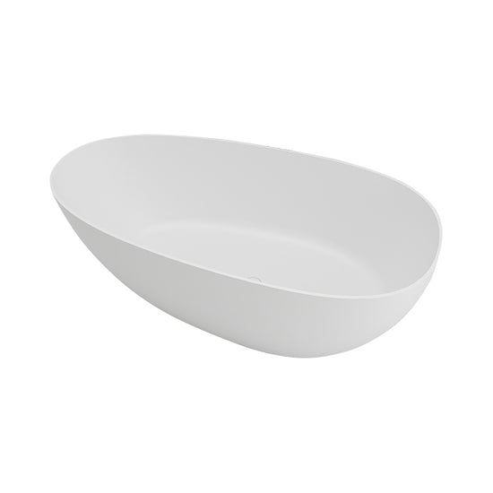 Modern White Ellipse Bathtub Freestanding Soaking Bathtub with Drain ...