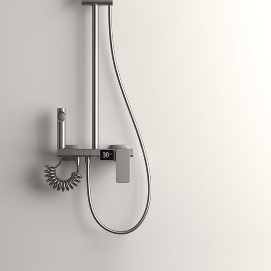 Contemporary Wall Mounted Shower System Slide Bar Included Shower Set ...