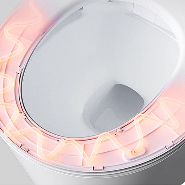 Smart Elongated Toilet with Heated Seat Antimicrobial Wall Mounted ...