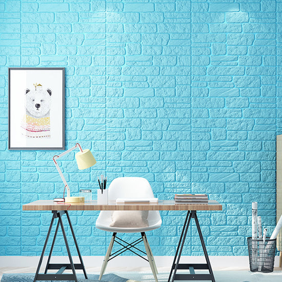 Colorful 3D Embossed Wall Panel Waterproof Faux Stone Wall Tile - Clearhalo
