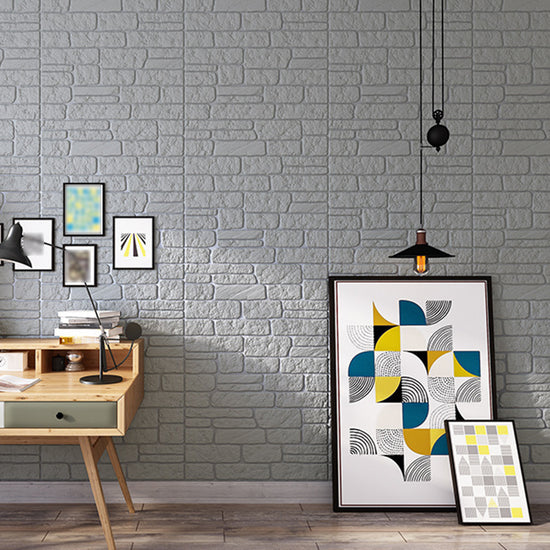 Colorful 3D Embossed Wall Panel Waterproof Faux Stone Wall Tile - Clearhalo