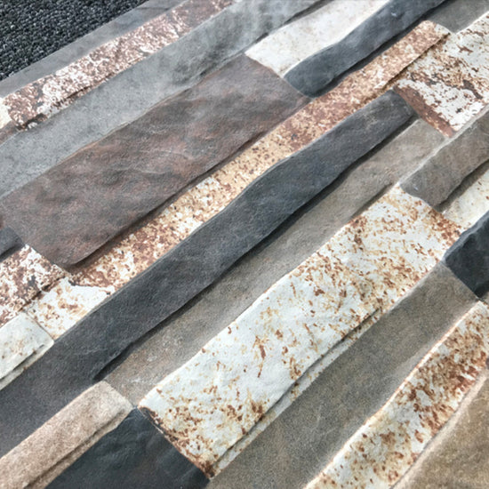 Outdoor Wall Floor Tile Ceramic Straight Edge Stacked Stone Brick Look ...