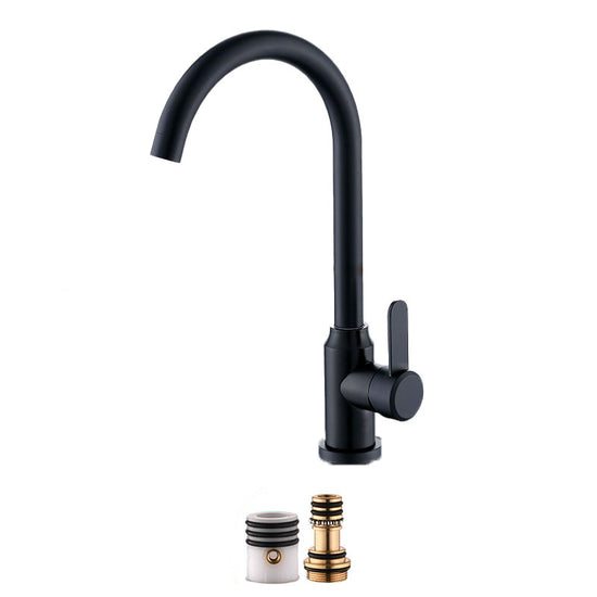 Modern Pull Down One Handle Kitchen Faucet High Arch Filler with No ...