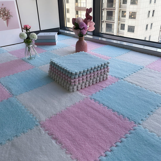 Multi-Color Level Loop Carpet Tile Non-Skid Interlocking Bedroom Carpet ...