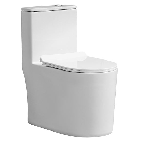 White Toilet Glazed Surface Modern All-In-One Toilet Bowl for Bathroom ...