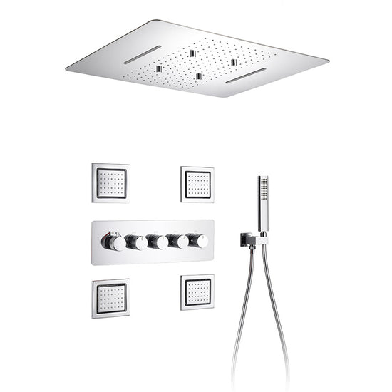 All-copper Concealed Shower Set In-wall Bathroom Minimalist Waterfall ...