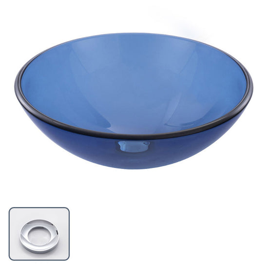 Creative Vessel Bathroom Sink Glass Vessel Lavatory Sink in Blue ...