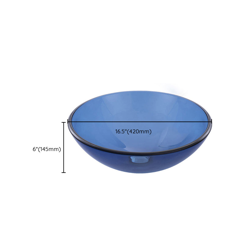 Creative Vessel Bathroom Sink Glass Vessel Lavatory Sink in Blue ...