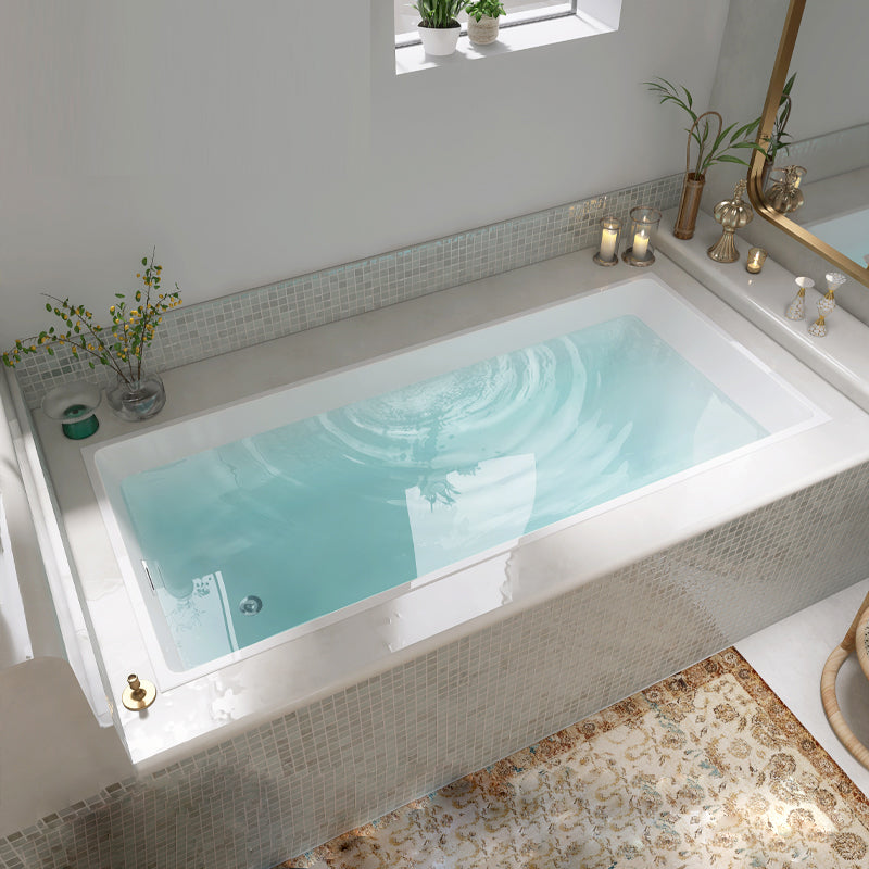 Modern Acrylic Rectangle Embedded with Drain Bath Tub and Overflow Hole ...
