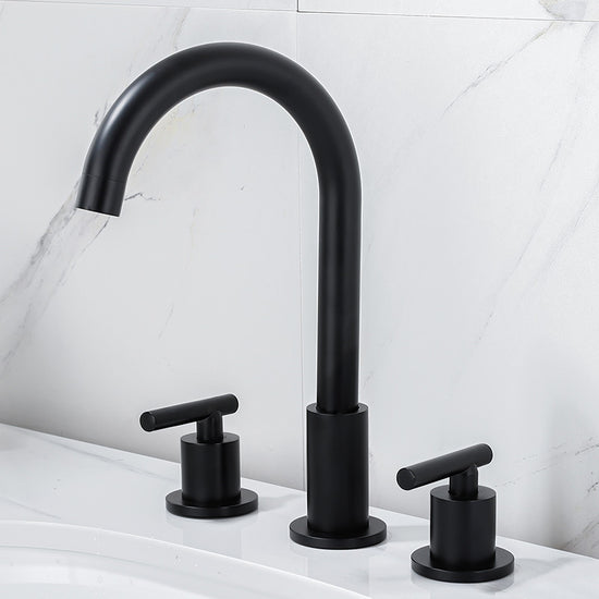 Contemporary Widespread Sink Faucet Plain High Arc Wide Spread Bathroom ...