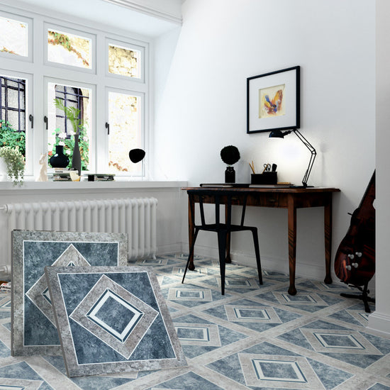 Peel and Stick PVC Flooring Matte Vinyl Flooring with Diamond Look ...