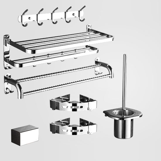 Modern Stainless Steel Bath Hardware Set Sliver Bathroom Accessory Kit ...