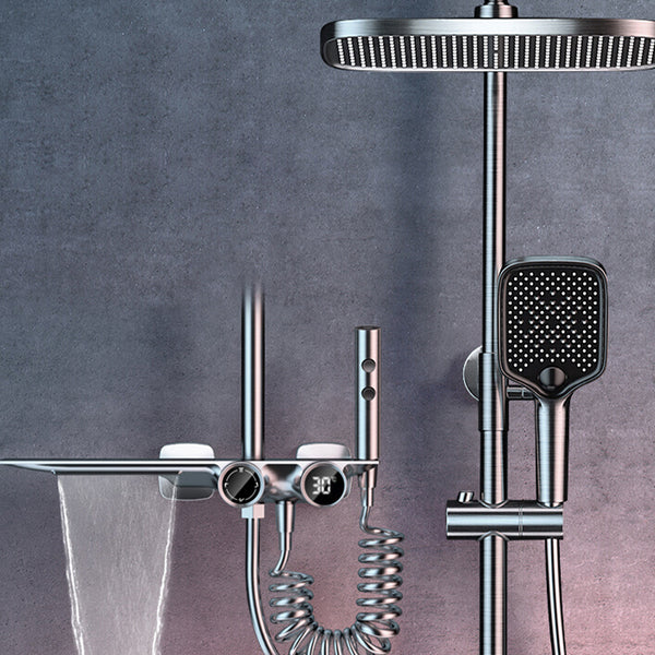 Grey Shower Set Intelligent Digital Display Thermostatic Full Copper ...