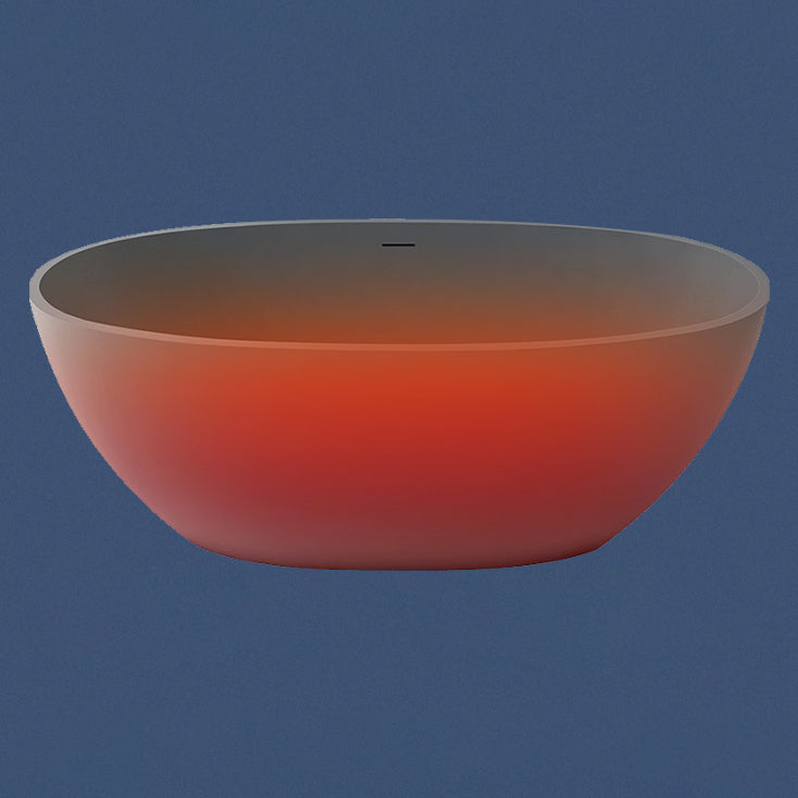 Modern Soaking Freestanding Bath Tub Stone Oval Bathtub with Overflow ...