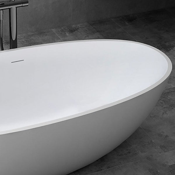 Modern Style Oval Freestanding Bathtub Stone Bathtub with Overflow Trim ...