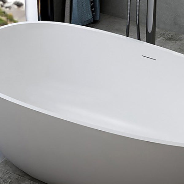 Modern Style Oval Freestanding Bathtub Stone Bathtub with Overflow Trim ...