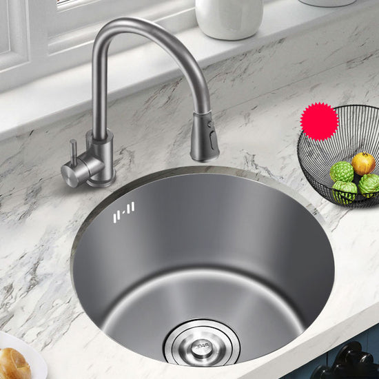 Modern Style Kitchen Sink Stainless Steel Round Shape Kitchen Sink ...