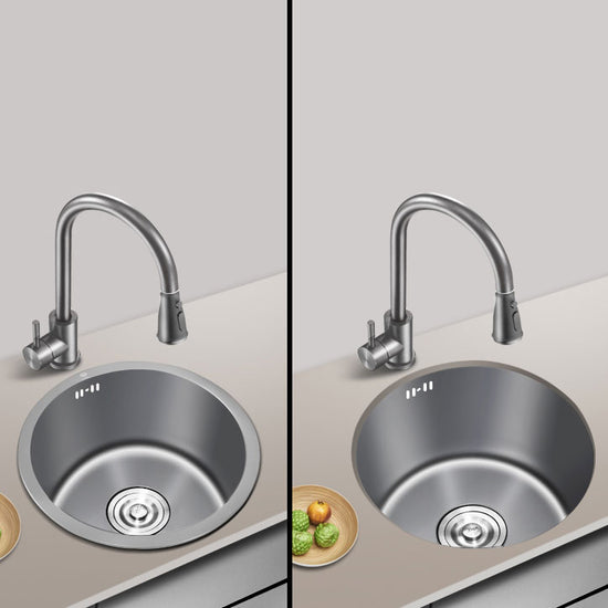 Modern Style Kitchen Sink Stainless Steel Round Shape Kitchen Sink ...
