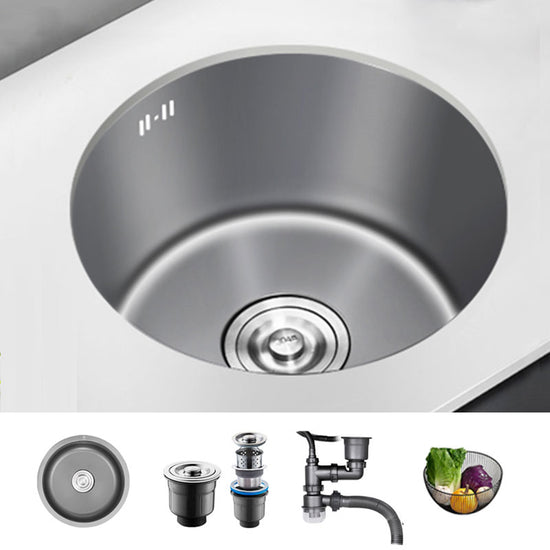 Modern Style Kitchen Sink Stainless Steel Round Shape Kitchen Sink ...