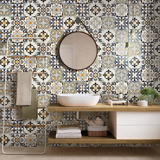 PVC Square Peel & Stick Mosaic Tile Multi-Color Kitchen and Bathroom ...