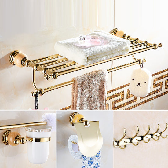Modern Bathroom Accessory As Individual Or As a Set in Golden - Clearhalo