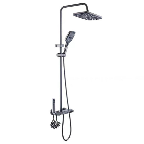 Modern Shower System Square Brass Temperature Control Wall Mounted ...
