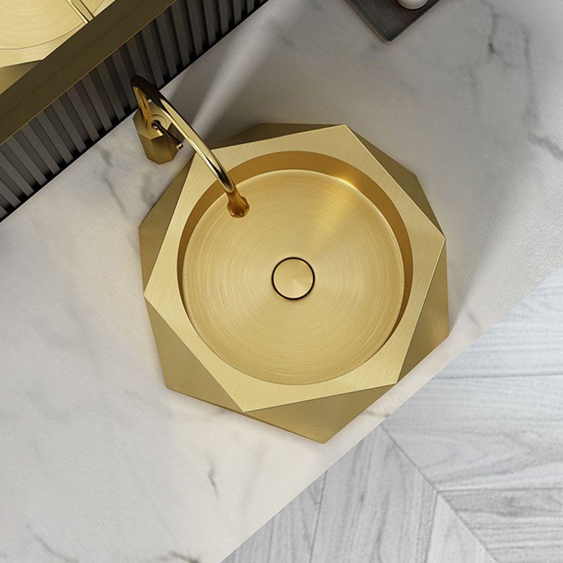 Modern Vessel Sink Metal Specialty with Pop-Up Drain Vessel Lavatory ...