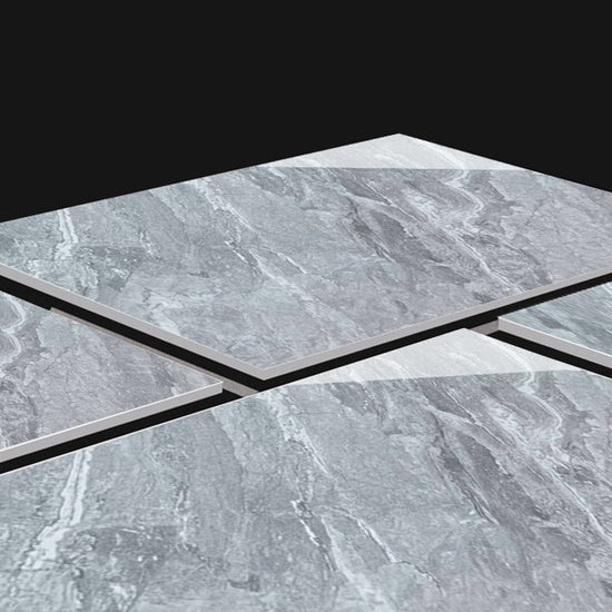 Marble Appearance Singular Tile Mirrored Rectangular Wall Tile - Clearhalo