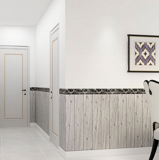 Plastic Wainscoting Peel and Stick Wainscoting with Waterproof - Clearhalo