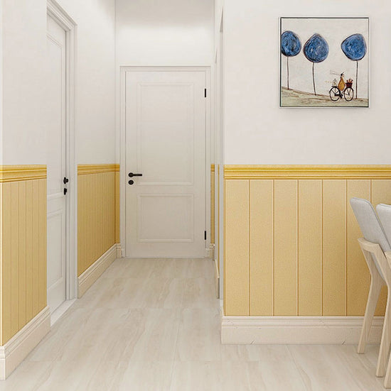 Plastic Wainscoting Peel and Stick Wainscoting with Waterproof - Clearhalo