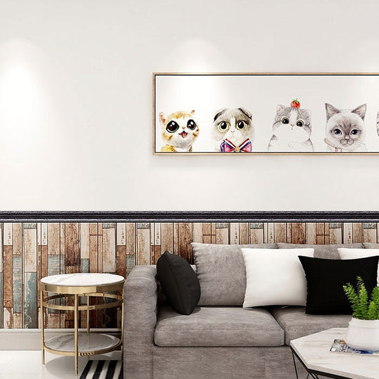 Plastic Wainscoting Peel and Stick Wainscoting with Waterproof - Clearhalo