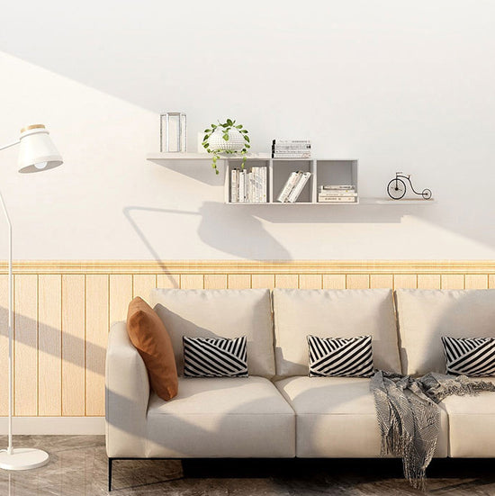 Plastic Wainscoting Peel and Stick Wainscoting with Waterproof - Clearhalo