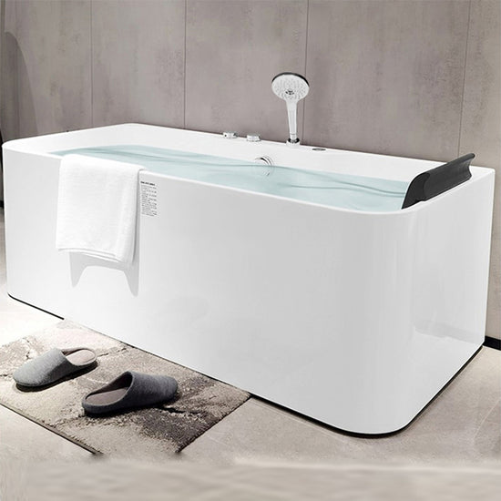 Acrylic Rectangular Tub Freestanding Soaking Bath , 31.5-inch Wide ...