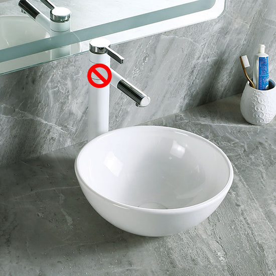 Modern Vessel Bathroom Sink Porcelain with Pop-Up Drain Vessel Sink ...